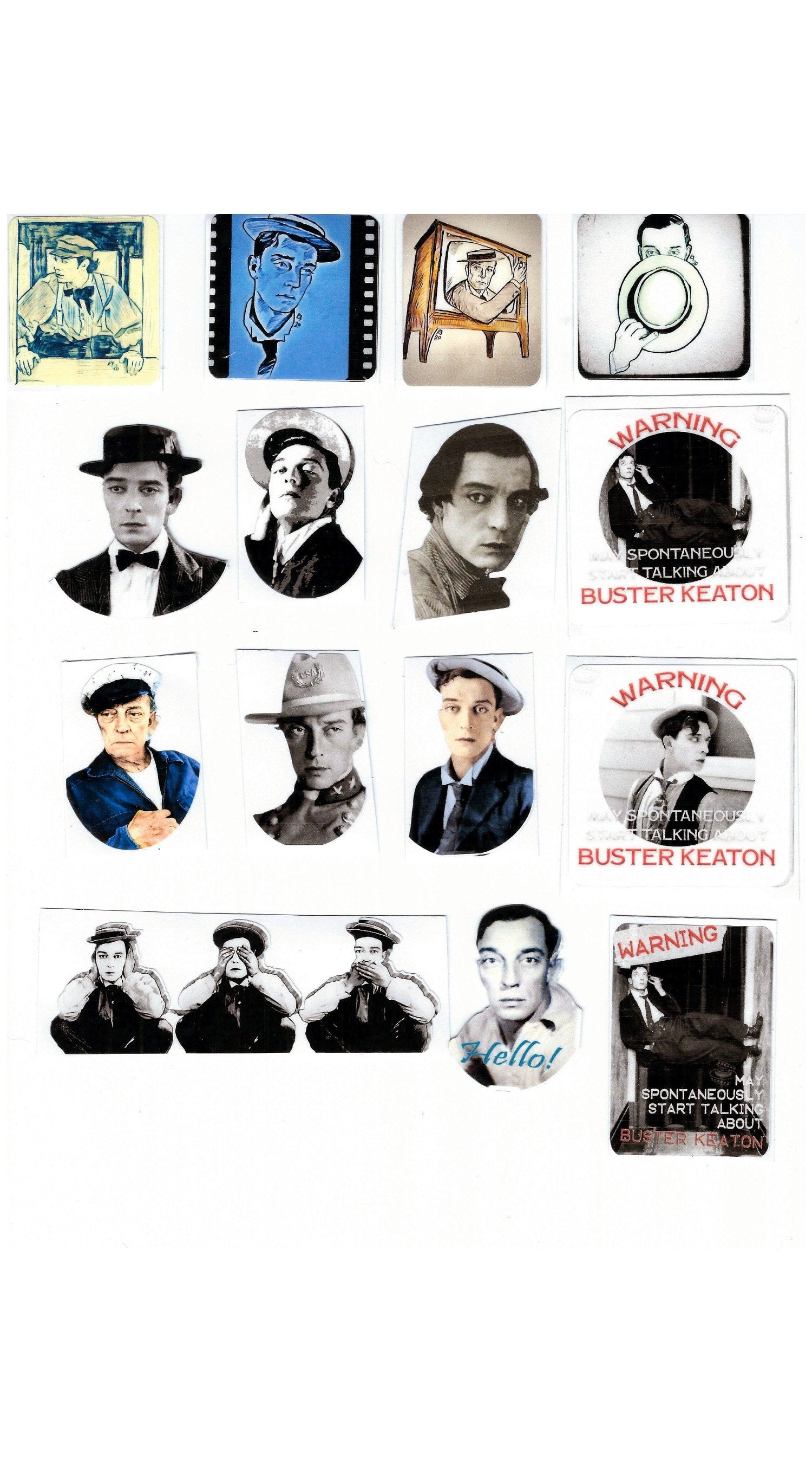 Small Buster Keaton Stickers | Buster Stuff
